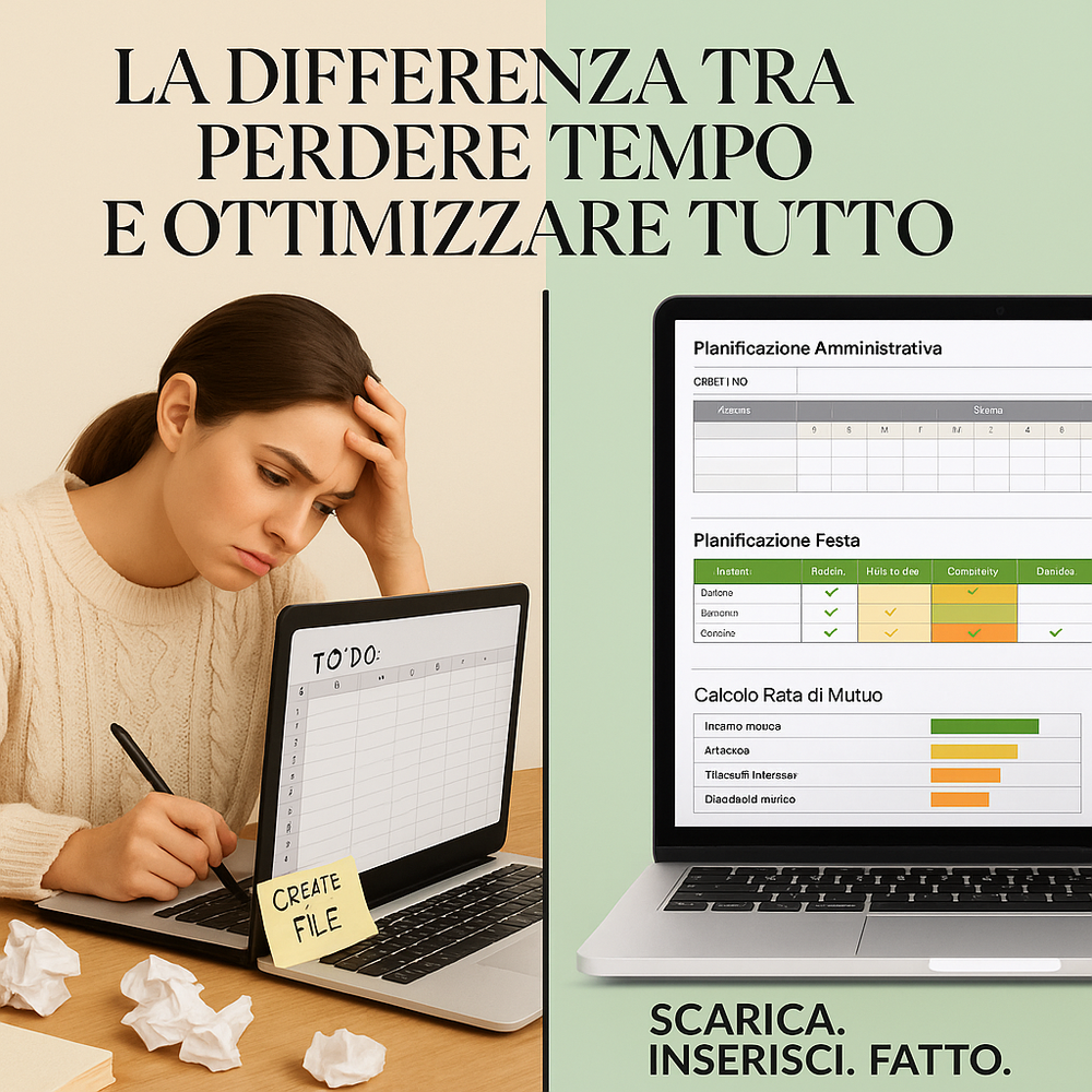 100 Fogli Excel Pronti all'Uso IN ITALIANO Per business e privati